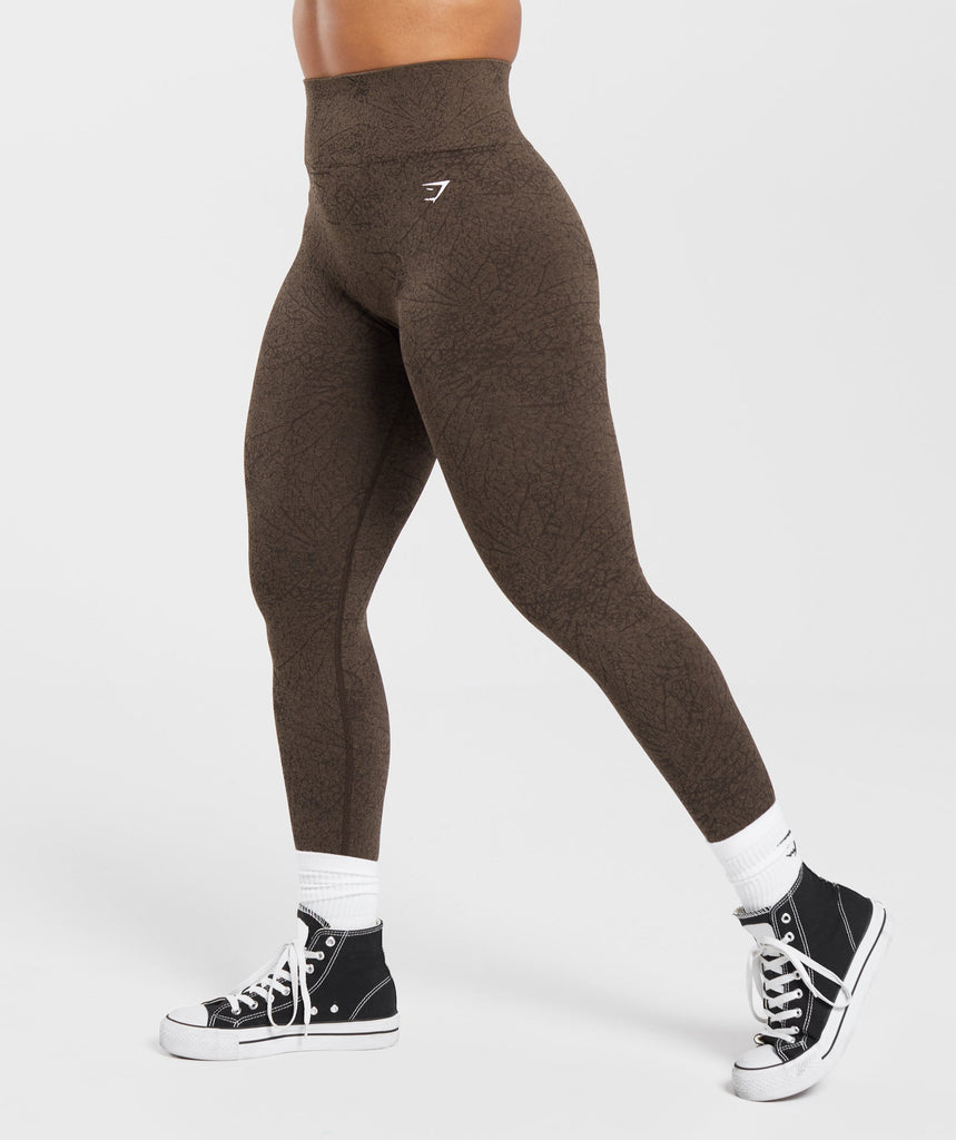 Gymshark Adapt Pattern Seamless Leggings - Woodland Brown/Soul Brown ...