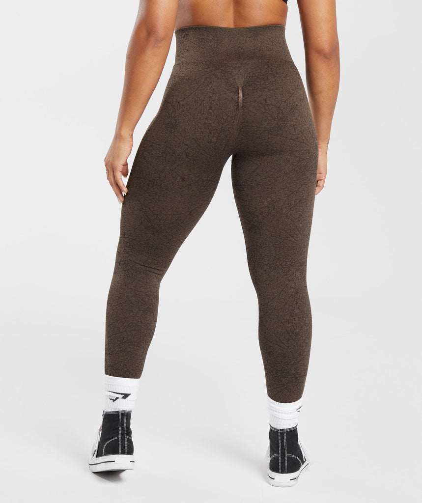 Gymshark Adapt Pattern Seamless Leggings - Woodland Brown/Soul Brown ...