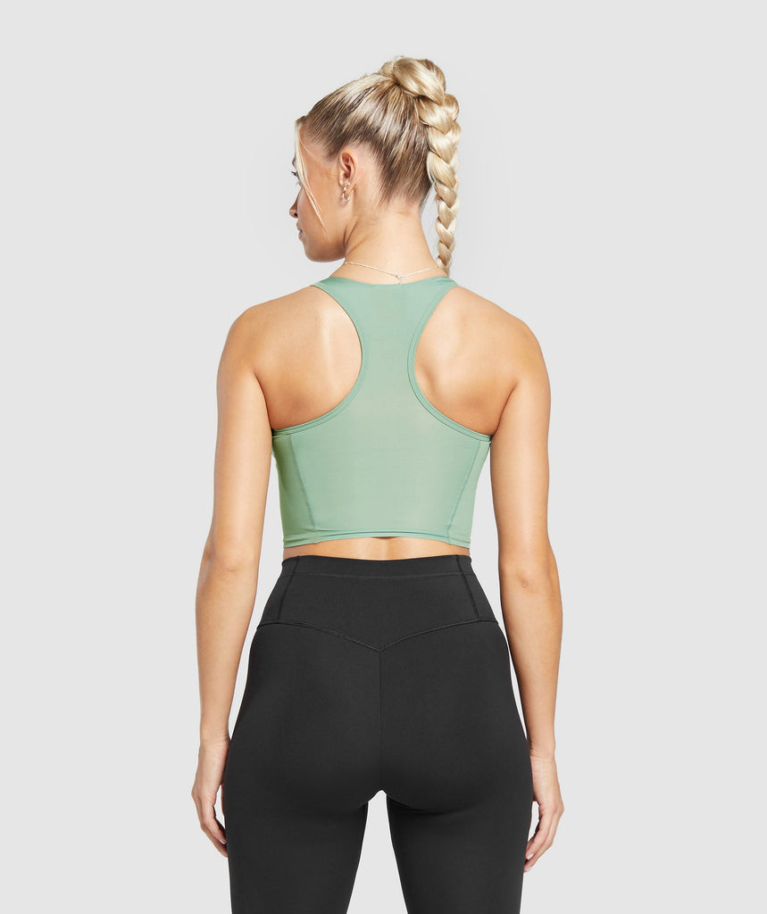 Gymshark Crop Mesh Tank - Dollar Green | Gymshark