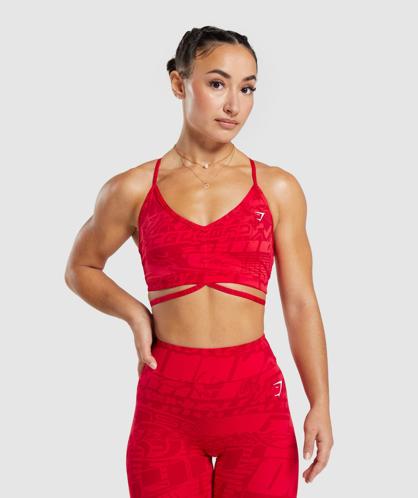 GS Power Strappy Sports Bra - Zesty Red | Gymshark