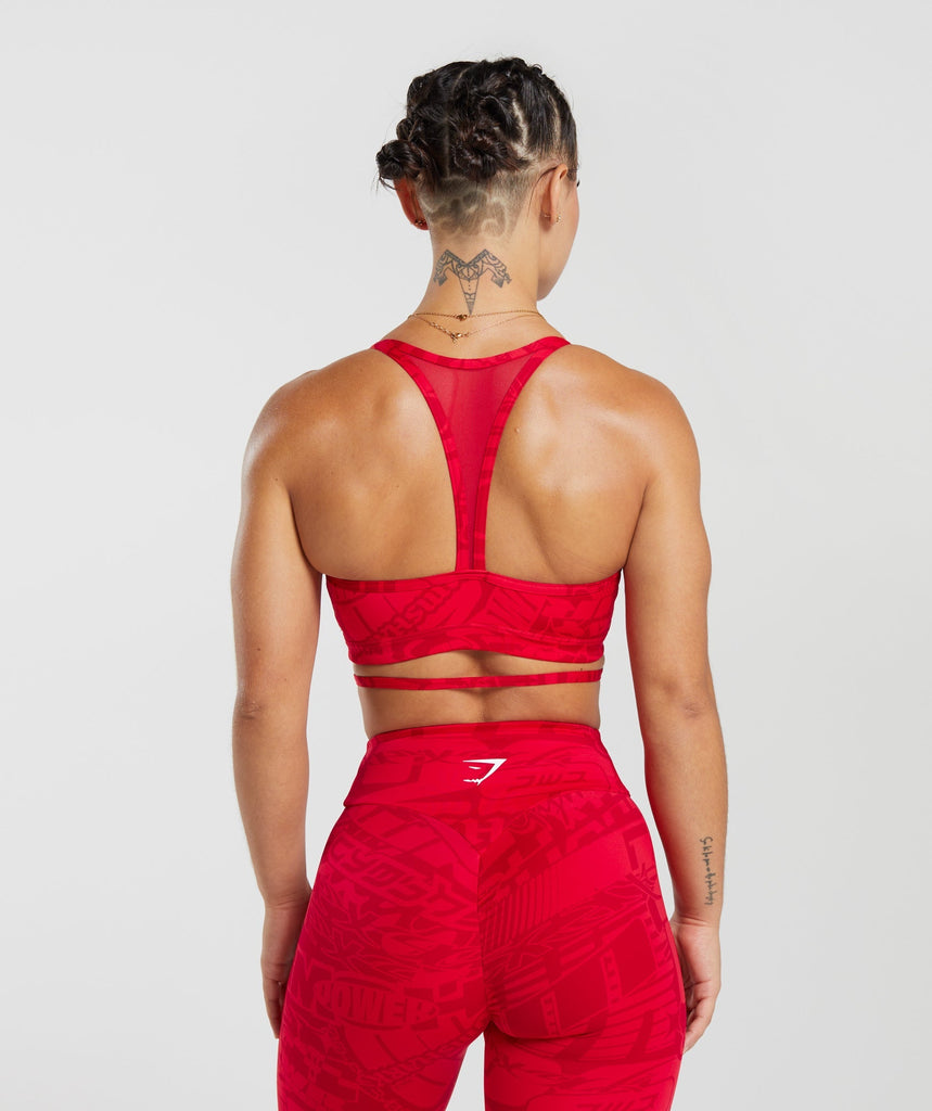 GS Power Strappy Sports Bra - Zesty Red | Gymshark