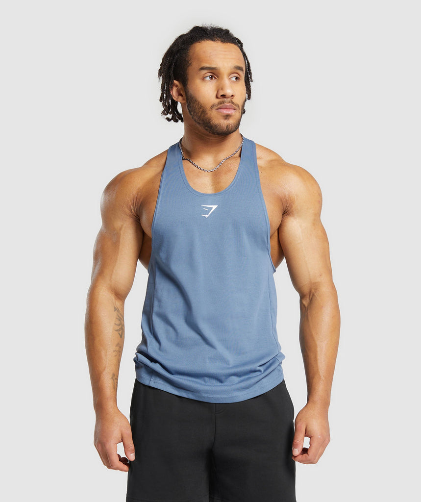 Gymshark React Stringer - Faded Blue | Gymshark