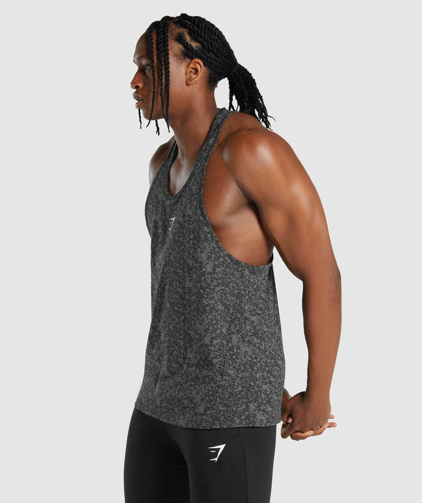 Gymshark Critical 2.0 Stringer - Charcoal Print | Gymshark