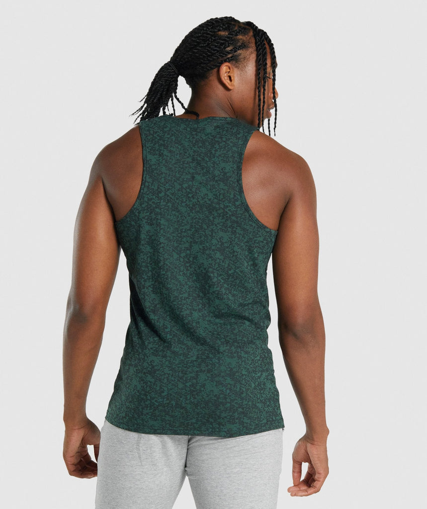 Gymshark Critical Tank - Dark Green Print | Gymshark