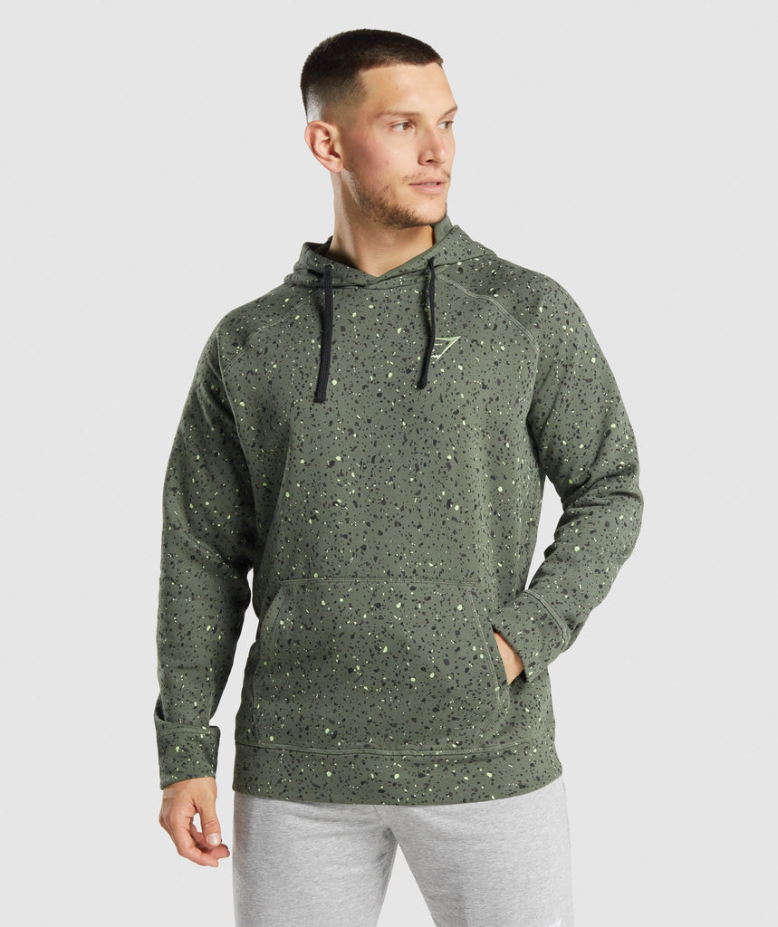 Gymshark Micro Print Hoodie - Green | Gymshark