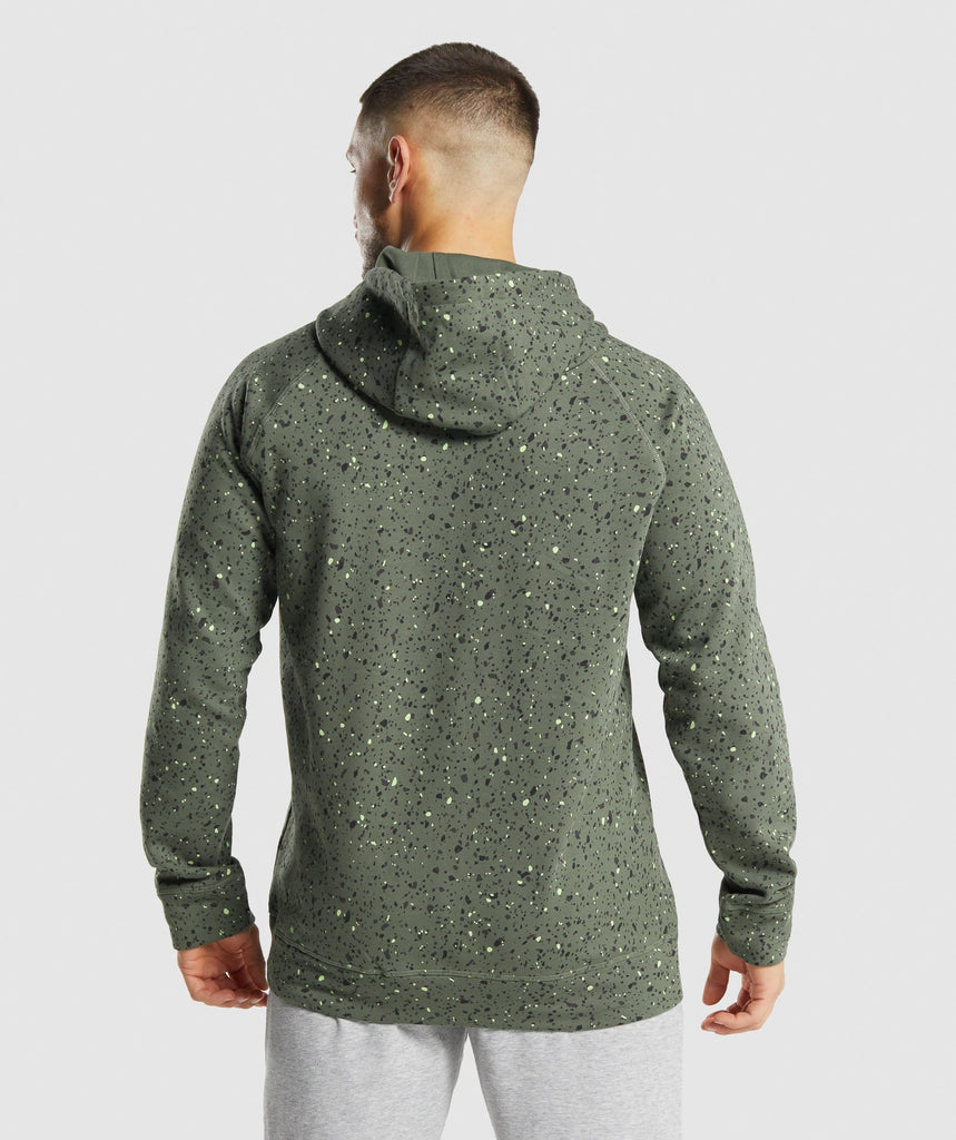 Gymshark Micro Print Hoodie - Green | Gymshark