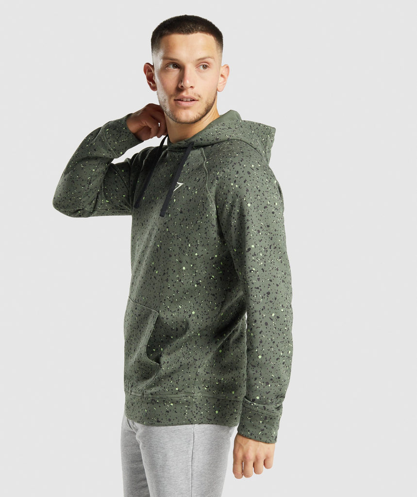 Gymshark Micro Print Hoodie - Green | Gymshark