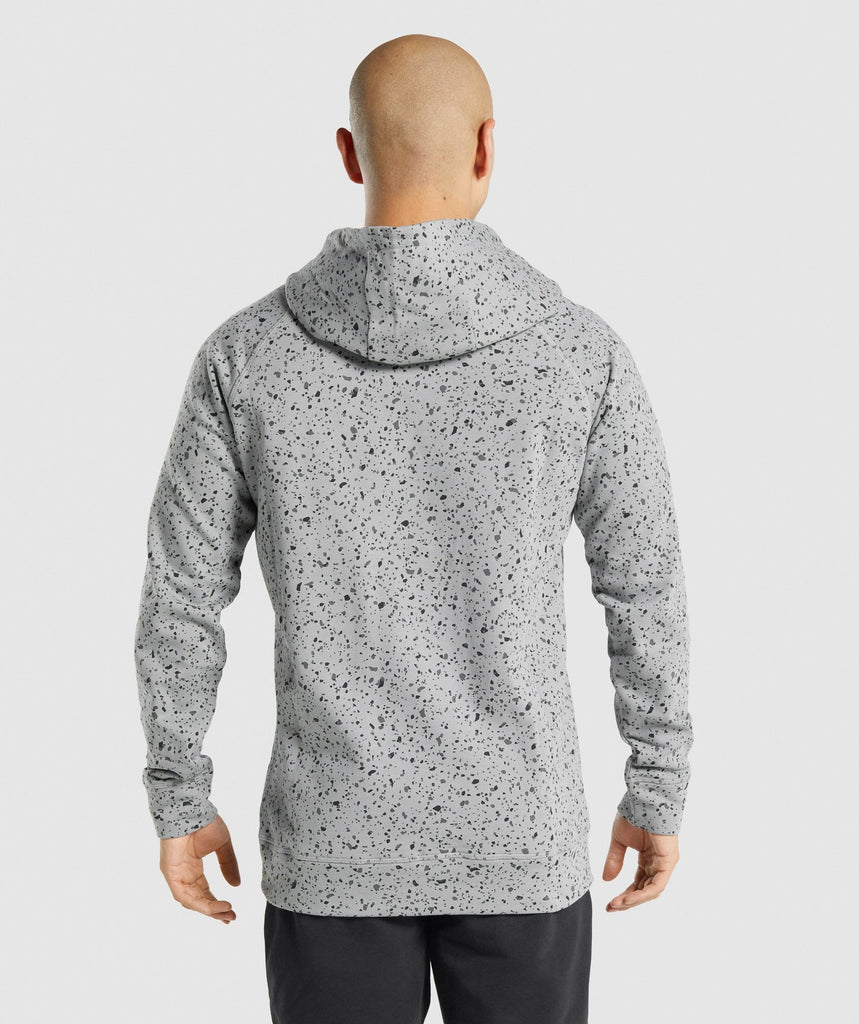 Gymshark Micro Print Hoodie - Light Grey Print | Gymshark