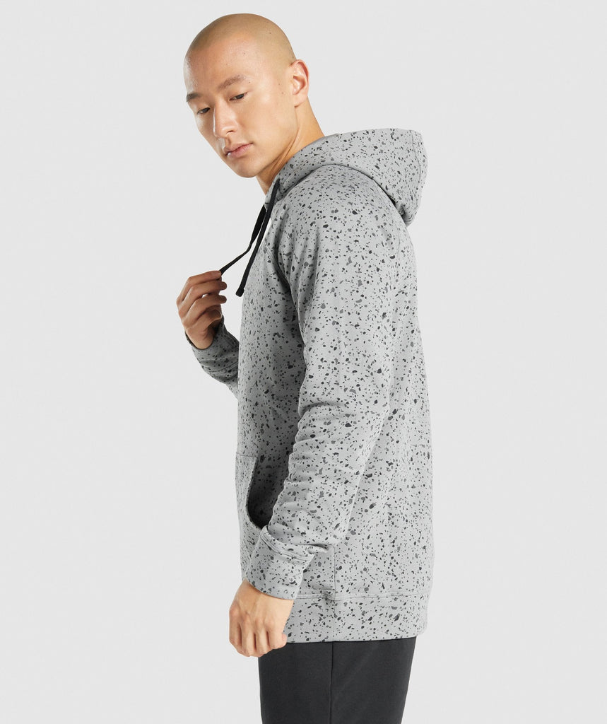 Gymshark Micro Print Hoodie - Light Grey Print | Gymshark